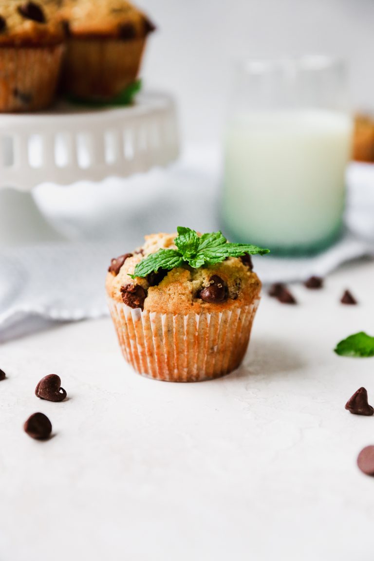 Fresh Mint & Chocolate Chip Muffins - Yes to Yolks