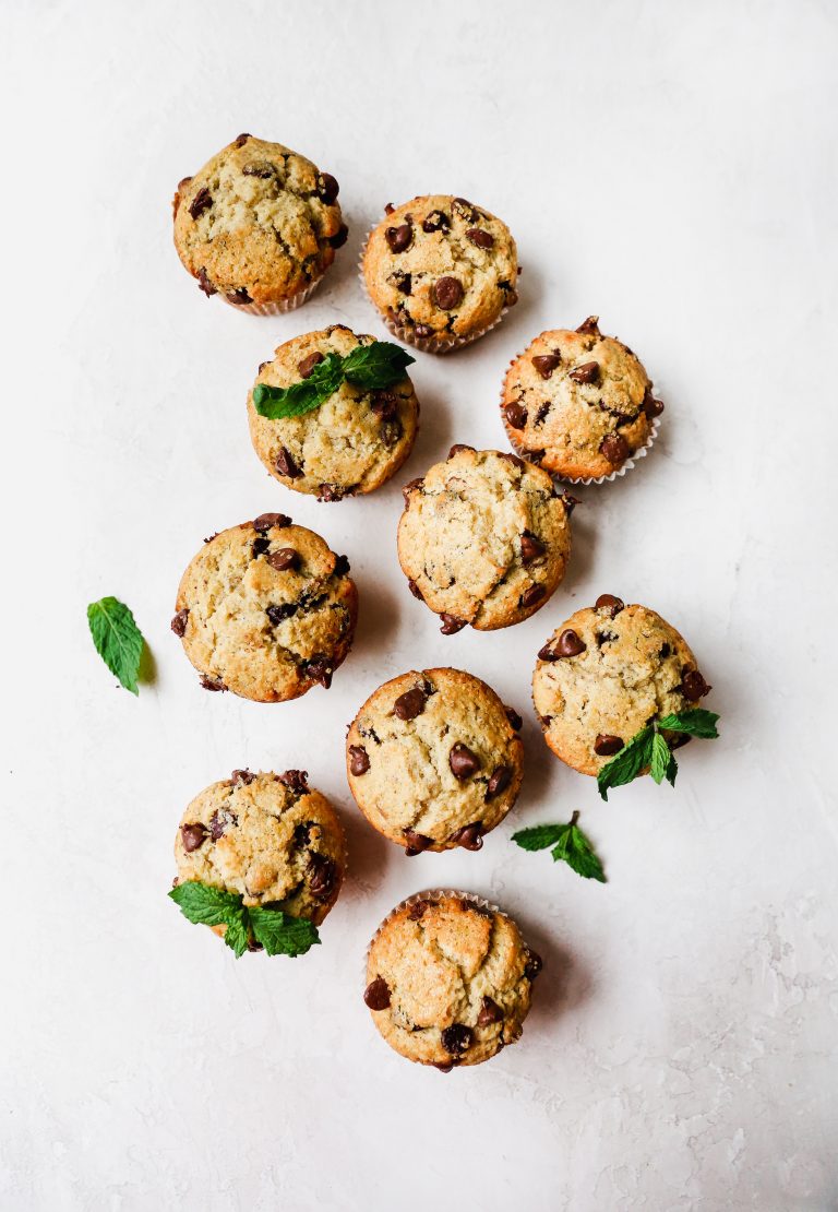 Fresh Mint & Chocolate Chip Muffins - Yes to Yolks