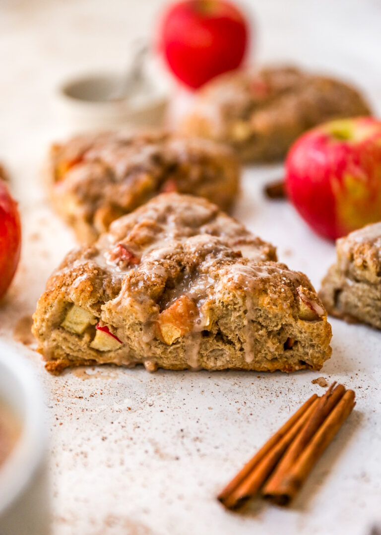 Apple Pie Scones with Cider Glaze - Yes to Yolks